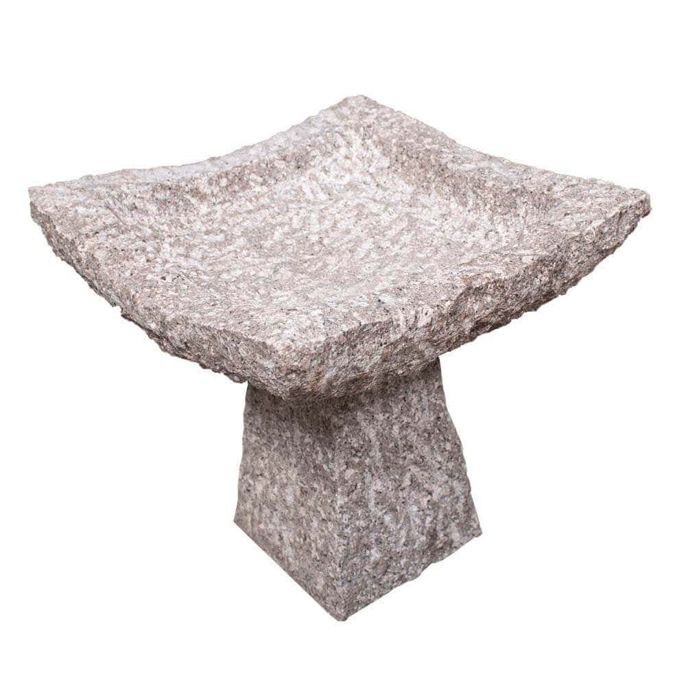 Firkantet Fuglebad På Sokkel 40 cm Rosa - Staby Fliser og Hegn