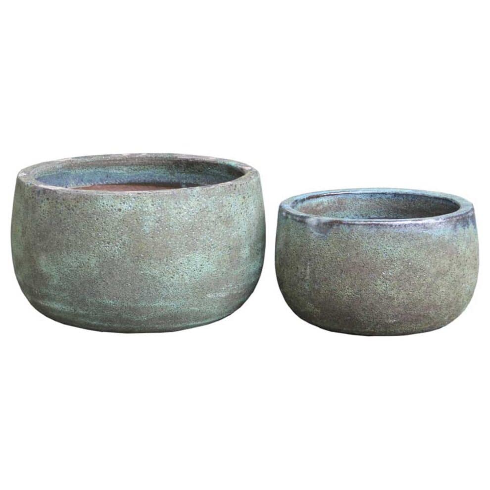 Keramik krukkesæt "Lia" Ø36/29x22/17 cm Grøn - Staby Fliser og Hegn